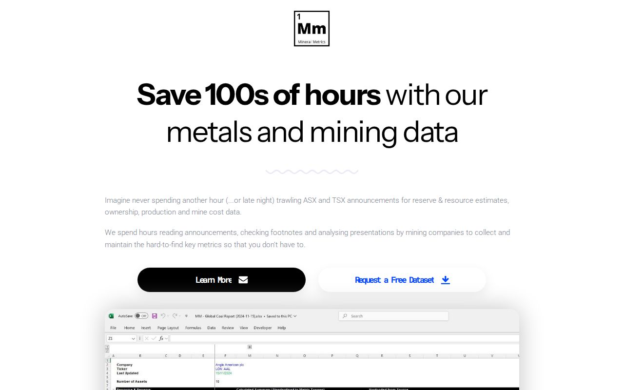 Mineral Metrics - Mining and Metals Data